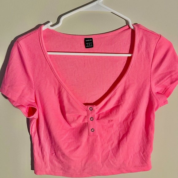 SHEIN | Tops | Medium Pink Shein Crop Top | Poshmark